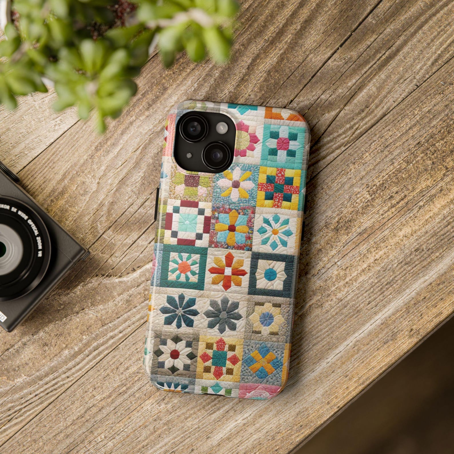 Patchwork Quilt Pattern Phone Case: Impact Resistant, Glossy Finish - Etsy
