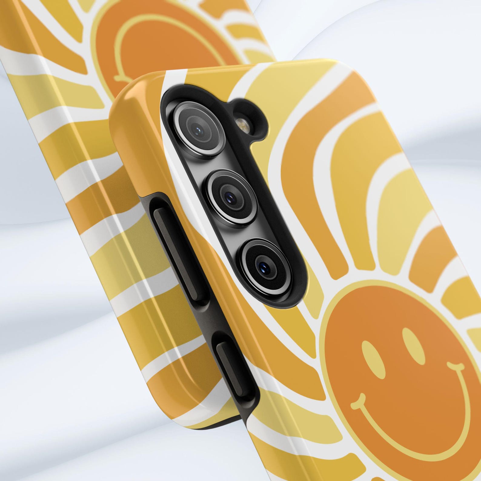 Abstract Wavy Sunshine Smiley Tough Phone Case, iPhone 15, 14, 13, 12 ...