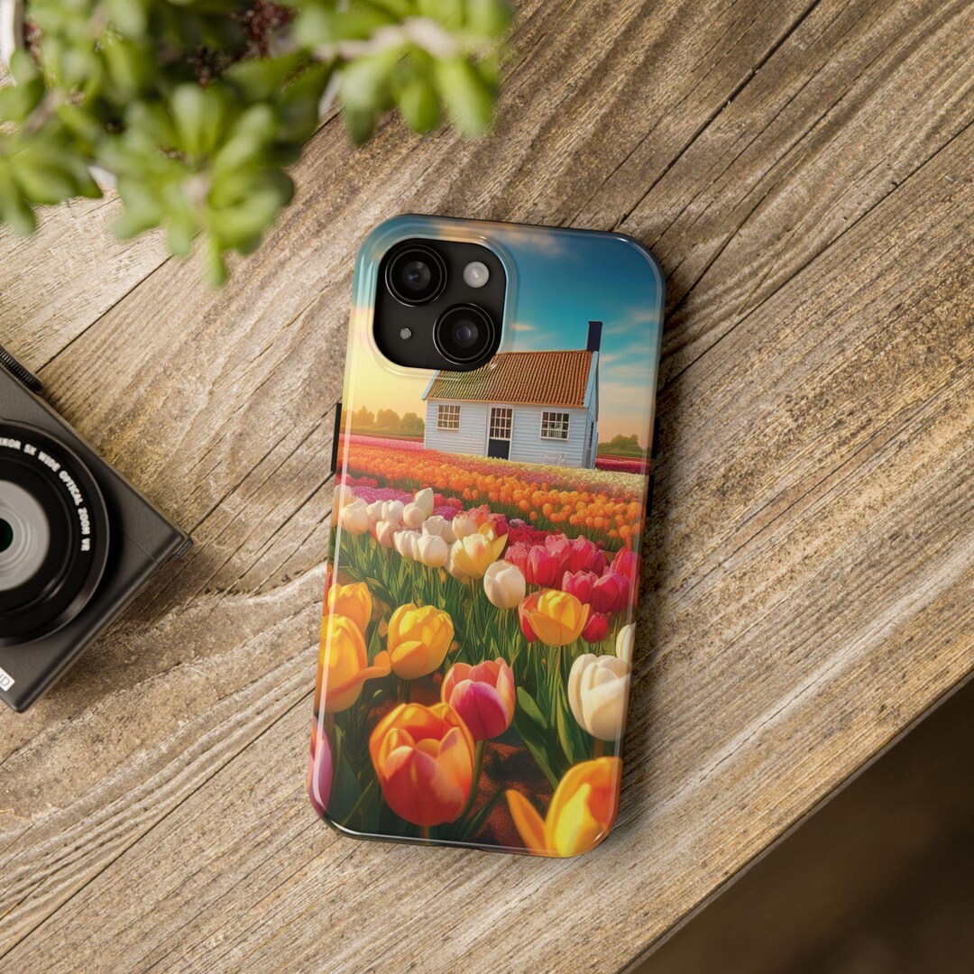 Watercolor Tulip Garden Tough Phone Case - Floral iPhone Cover, Holland ...