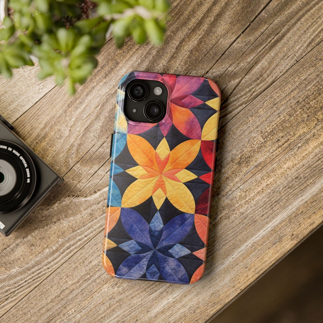 Patchwork Quilted Pattern Look Phone Case, iPhone 15 14 13 12 11 7 8 X ...
