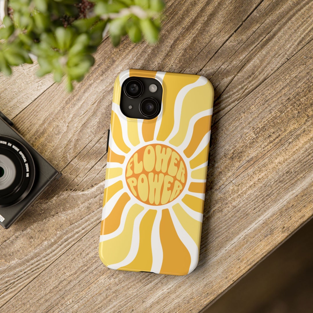 Flower Power Phone Case: Retro Sunshine Design, Tough Protection - Etsy