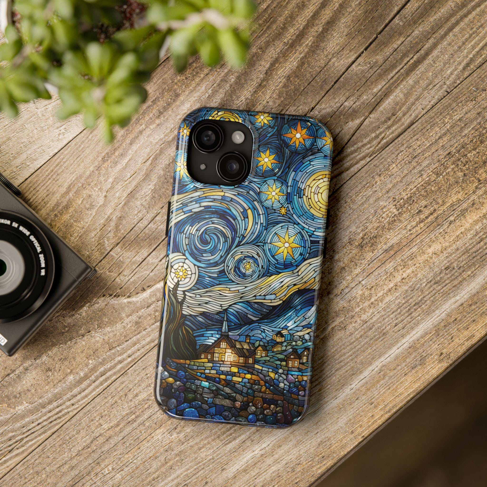 Stained Glass Starry Night Van Gogh Phone Case: Protective Cover - Etsy