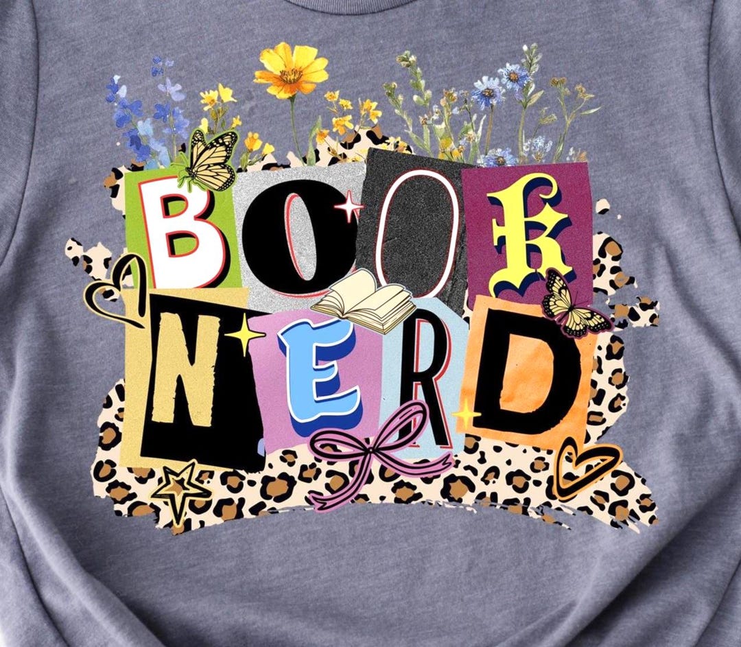 Book Nerd PNG, Leopard Floral Reader Design (digital Download) - Etsy