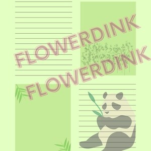Letter Writting Paper Panda Printable Papel Descargable JW - Etsy