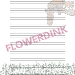 Letter Writting Paper Panda Printable Papel Descargable JW - Etsy