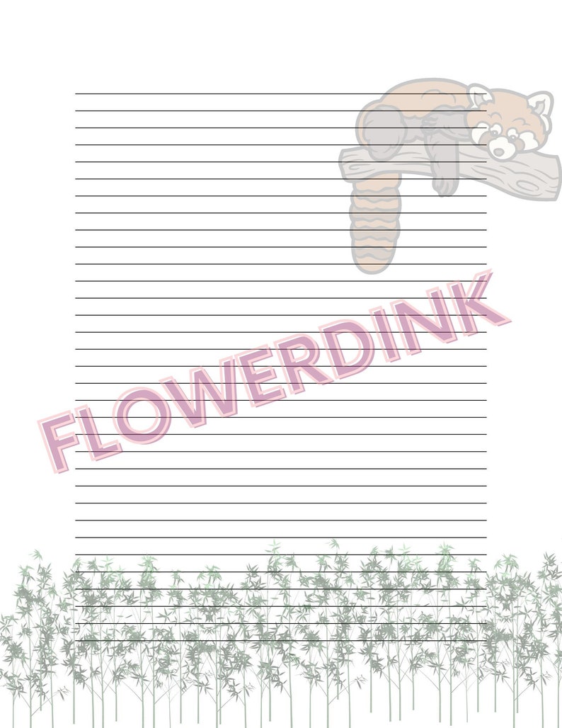 Letter Writting Paper Panda Printable Papel Descargable JW - Etsy