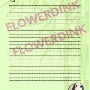 Letter Writting Paper Panda Printable Papel Descargable JW - Etsy