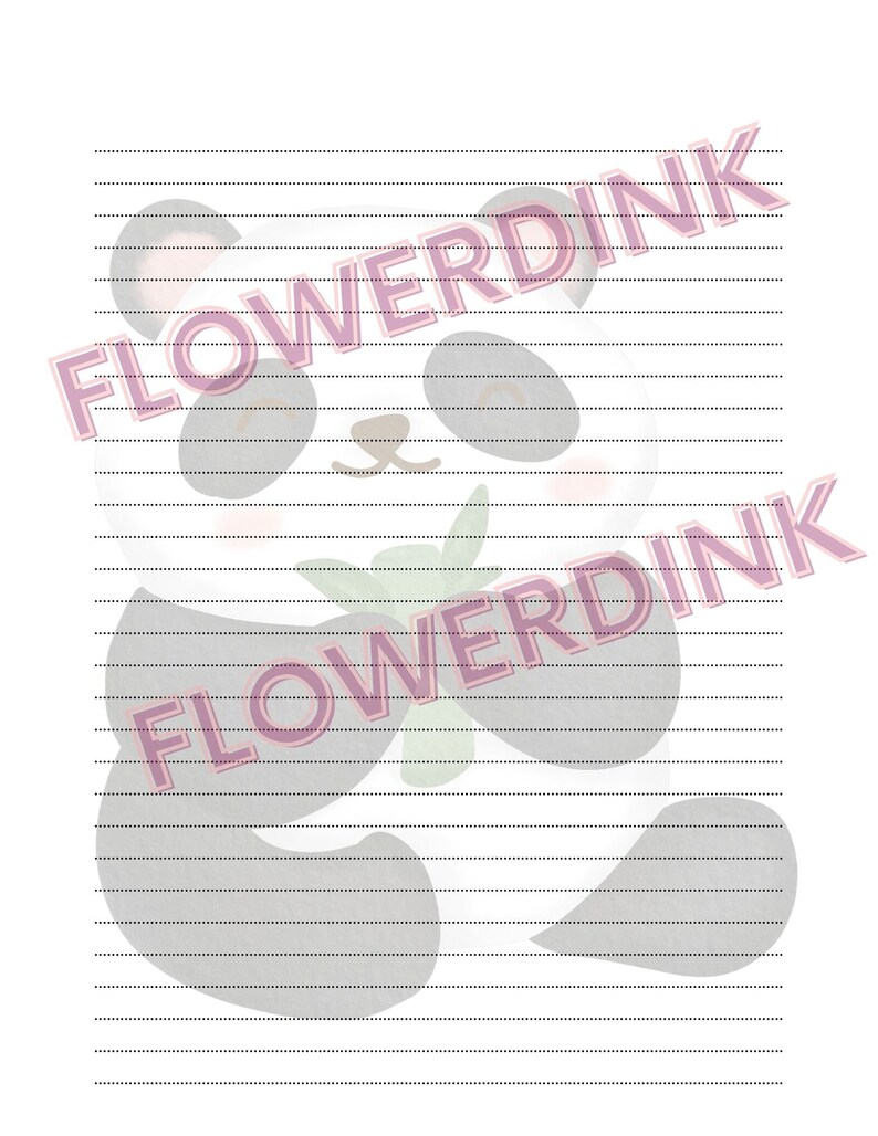 Letter Writting Paper Panda Printable Papel Descargable JW - Etsy