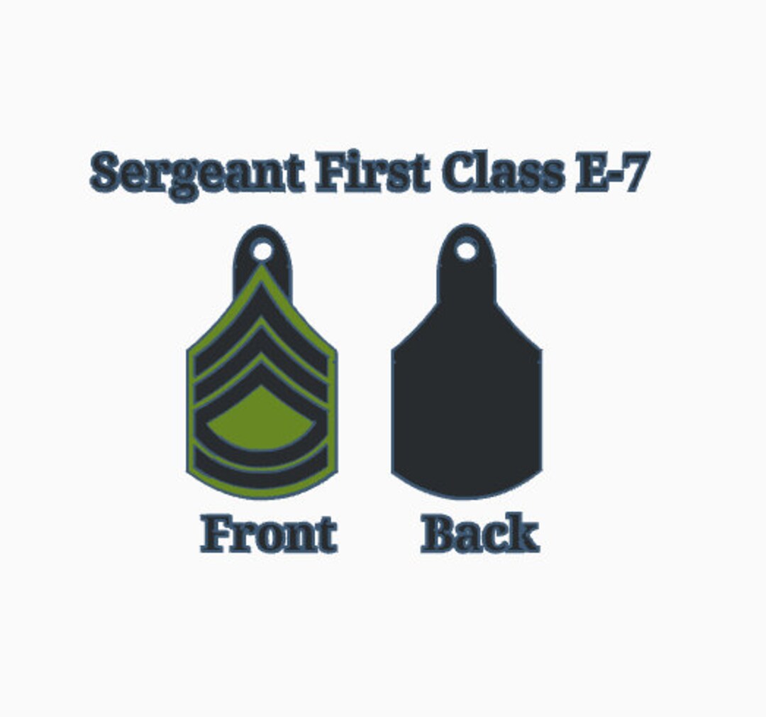 US Army Sergeant First Class E-7 Keychain Backpack Bag Charm - Etsy
