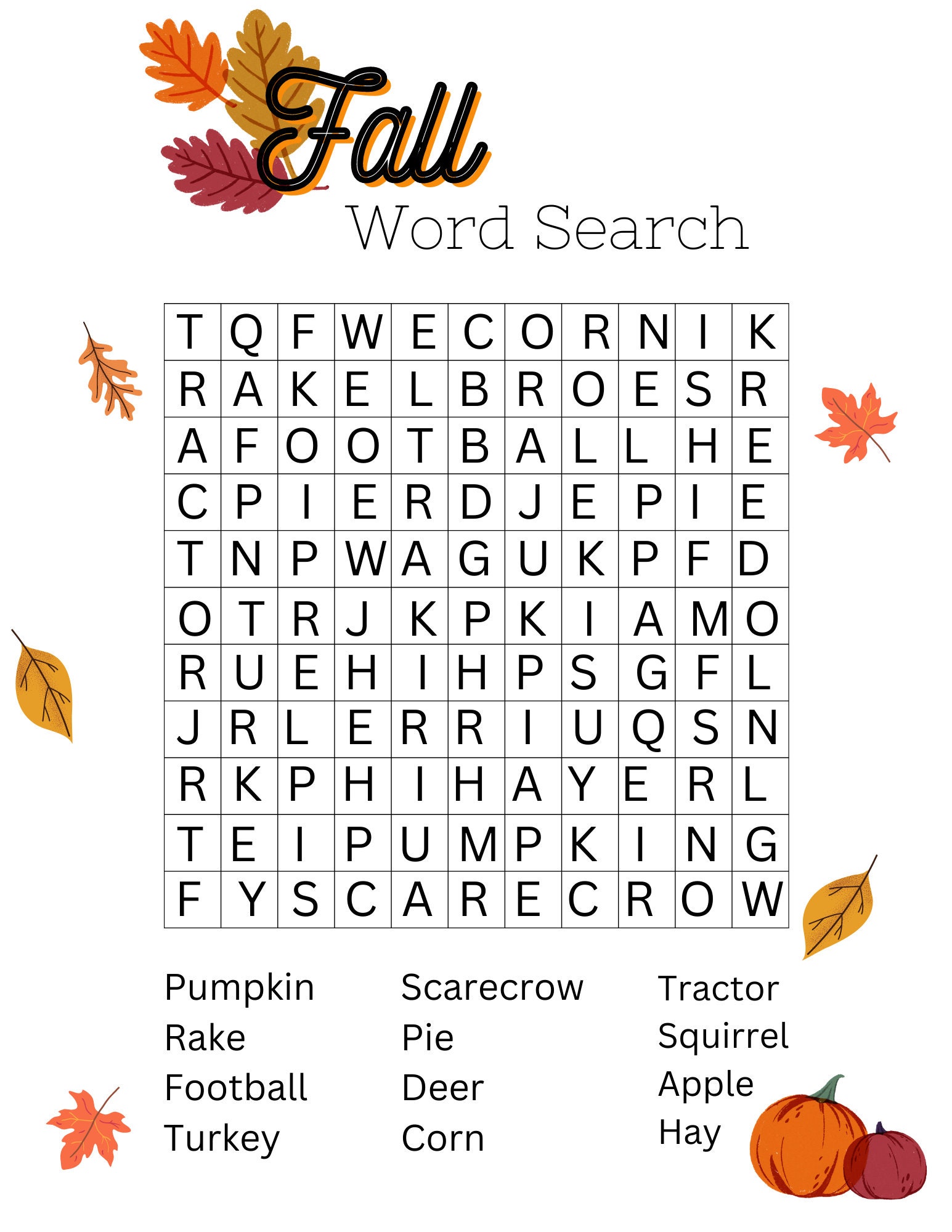 Fall Activity Printable Worksheet Set Printable Children - Etsy