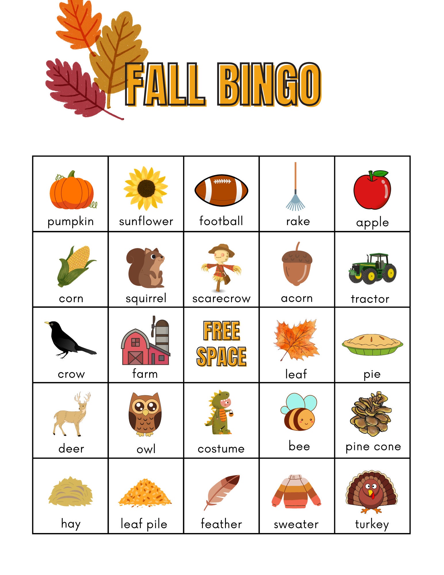 Fall Activity Printable Worksheet Set Printable Children - Etsy