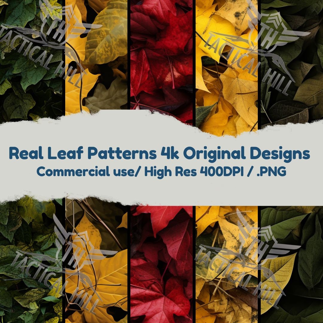 Commercial Use, Real Leaves Pattern High-resolution 400dpi Camo .PNG ...