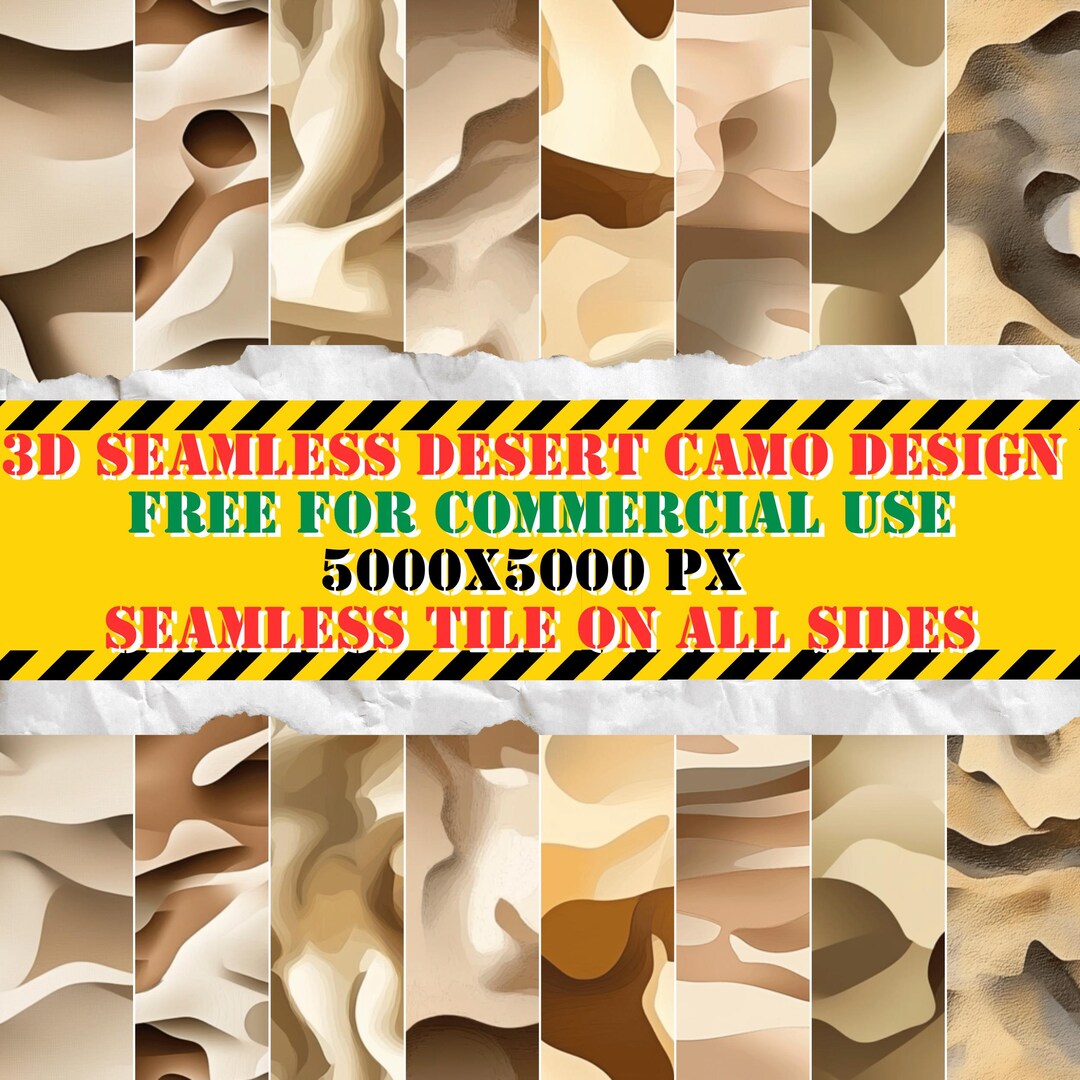 3D Seamless Camo Design Free for Commercial Use, Desert Camouflage ...