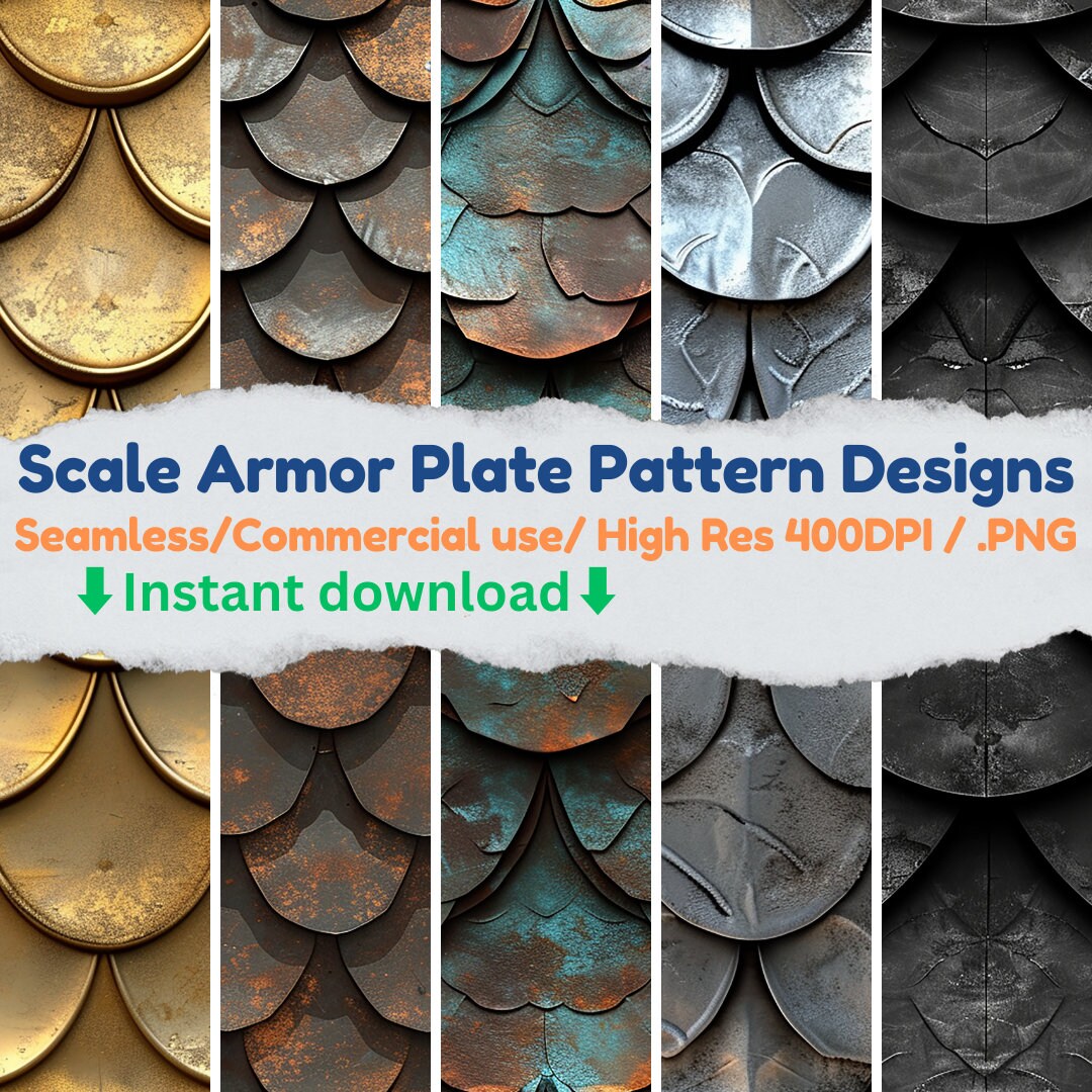 Scale Armour Plate Pattern Designs, Seamless/commercial Use/ High Res ...