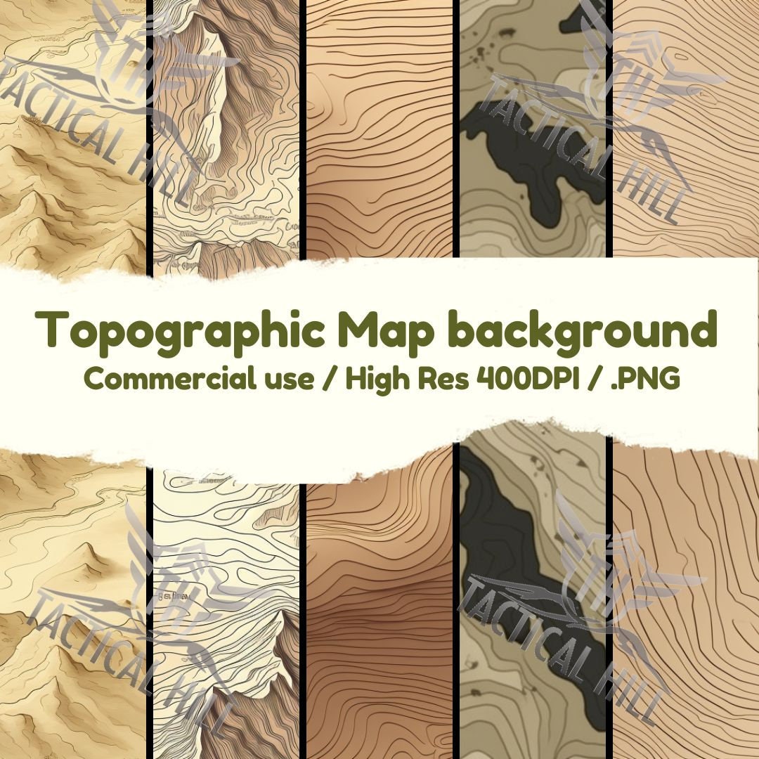 Commercial Use, Tactical High-resolution 400dpi Topographic Background ...