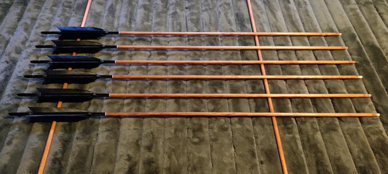 Handmade Traditional Wood Arrows raven set of 6 - Etsy