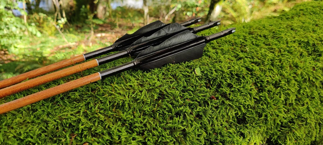 Handmade Traditional Wood Arrows raven set of 6 - Etsy