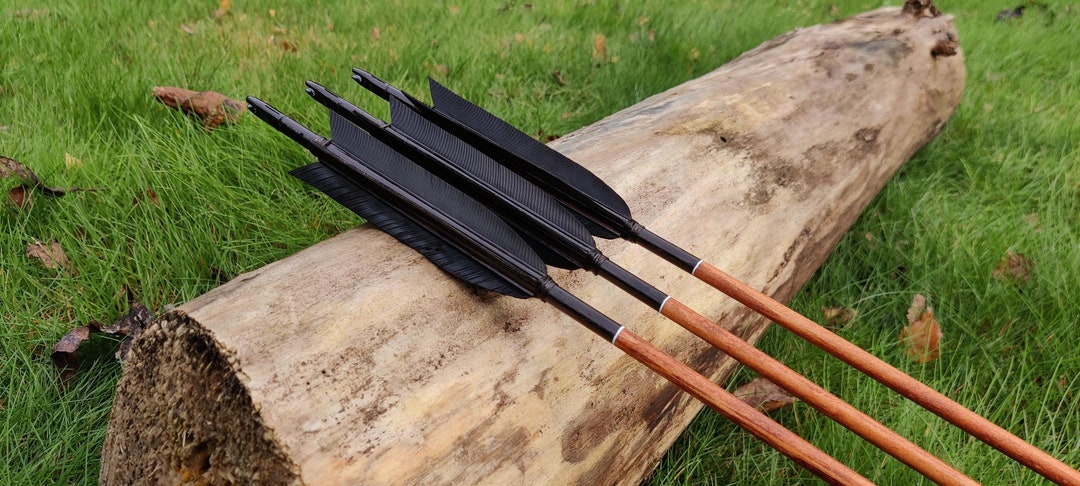 Handmade Traditional Wood Arrows - "raven" [set of 6] - Etsy