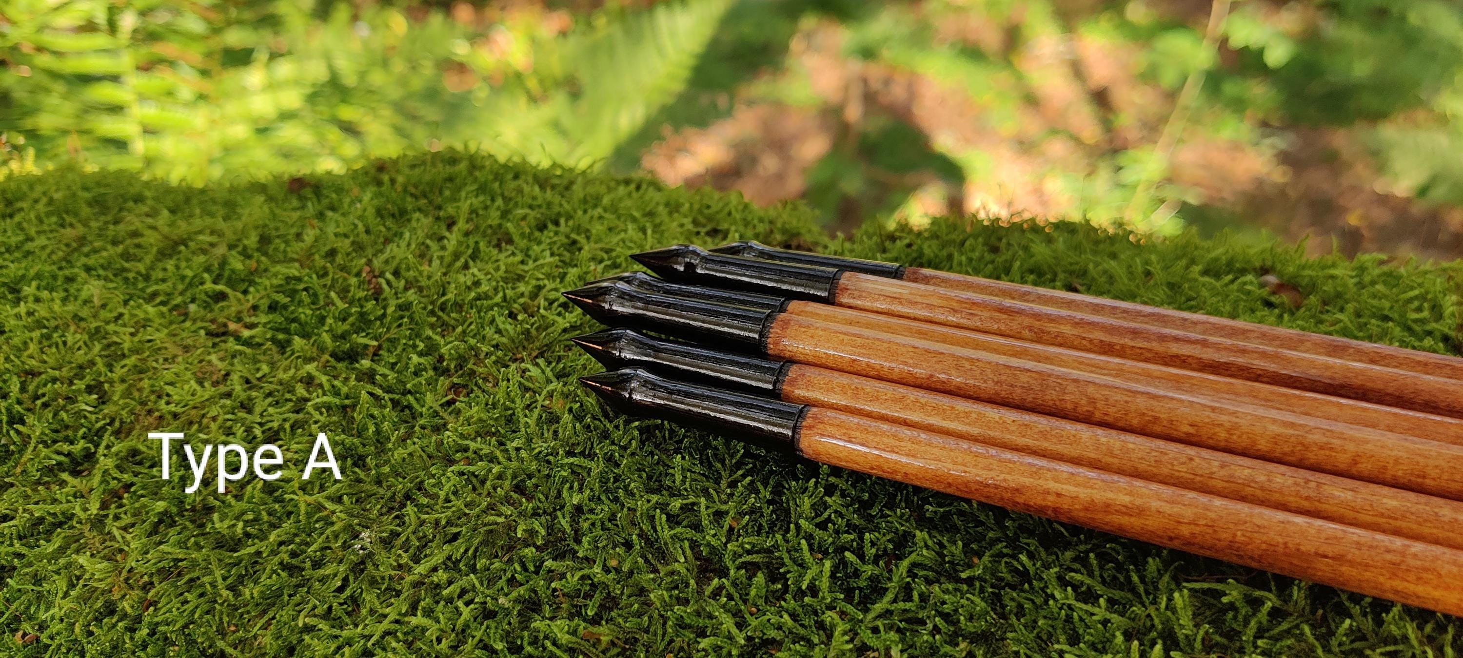 Handmade Traditional Wood Arrows raven set of 6 - Etsy