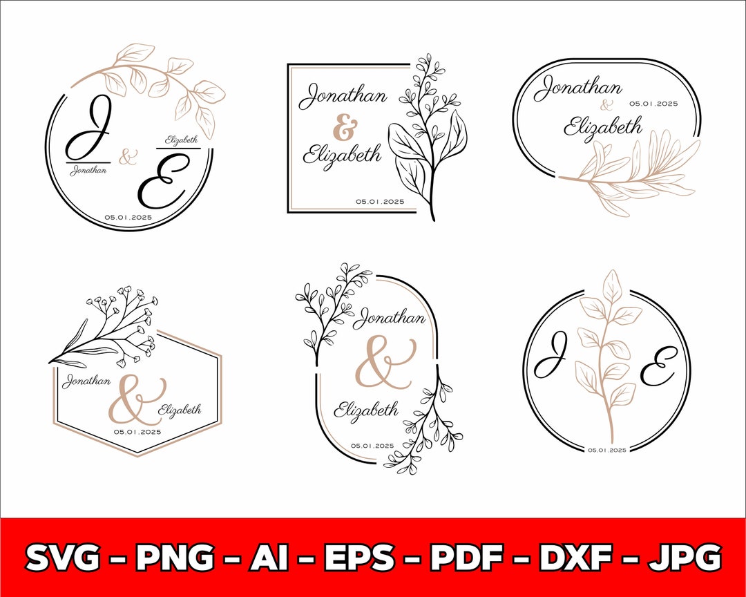 Wedding Svg Bundle, Wedding Monogram Svg, Bride and Groom Svg, Save the ...