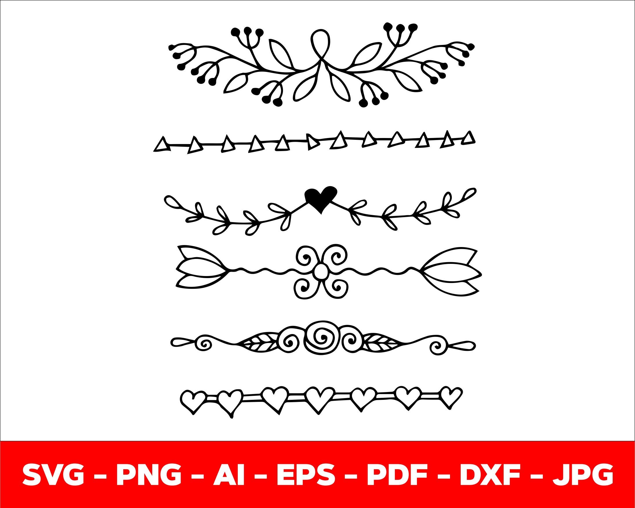 Decorative Elements SVG Ornaments Svg Flourishes SVG Swirls - Etsy