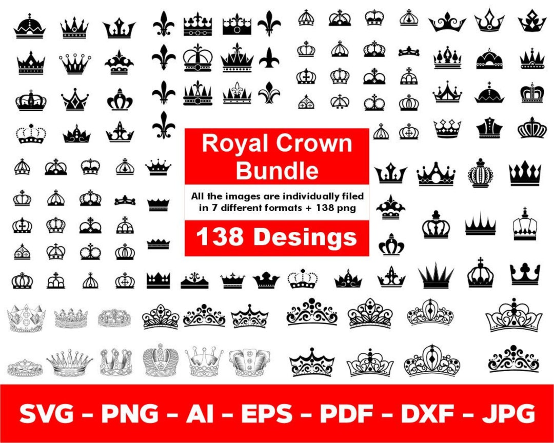 Royal Crown SVG Princess Tiara SVG King Crown Queen Crown - Etsy UK