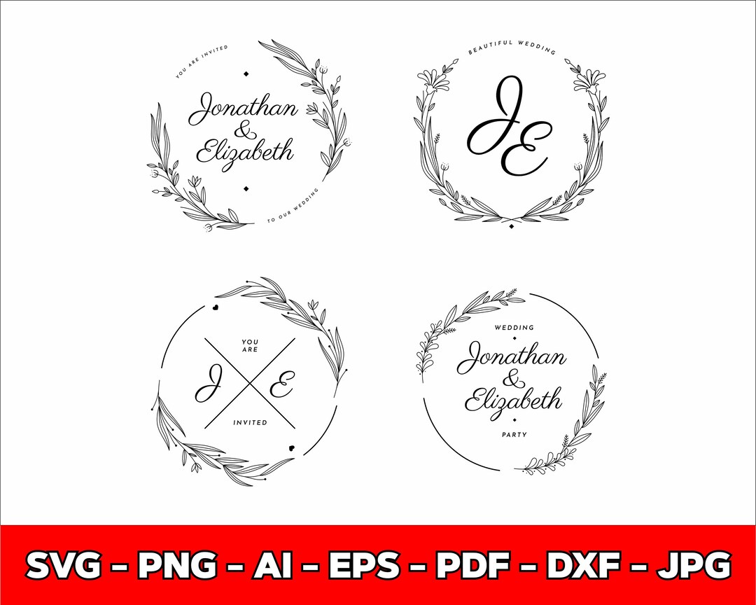 Wedding Svg Bundle, Wedding Monogram Svg, Bride and Groom Svg, Save the ...