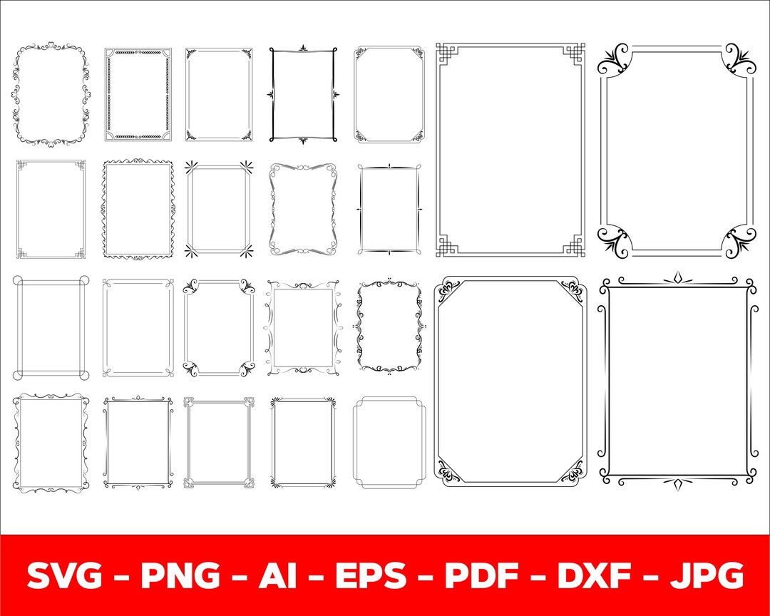 Frame SVG Rectangle,frames SVG, Swirl Frames SVG, Frames Cut Files ...