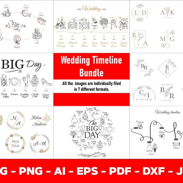 Wedding Timeline Clipart Icons - Etsy