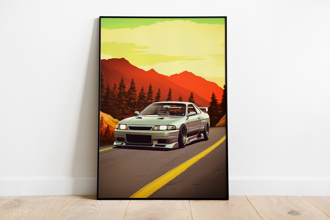 Nissan Silvia S15 Mountains Poster - Matte Paper, Gift, Minimal ...