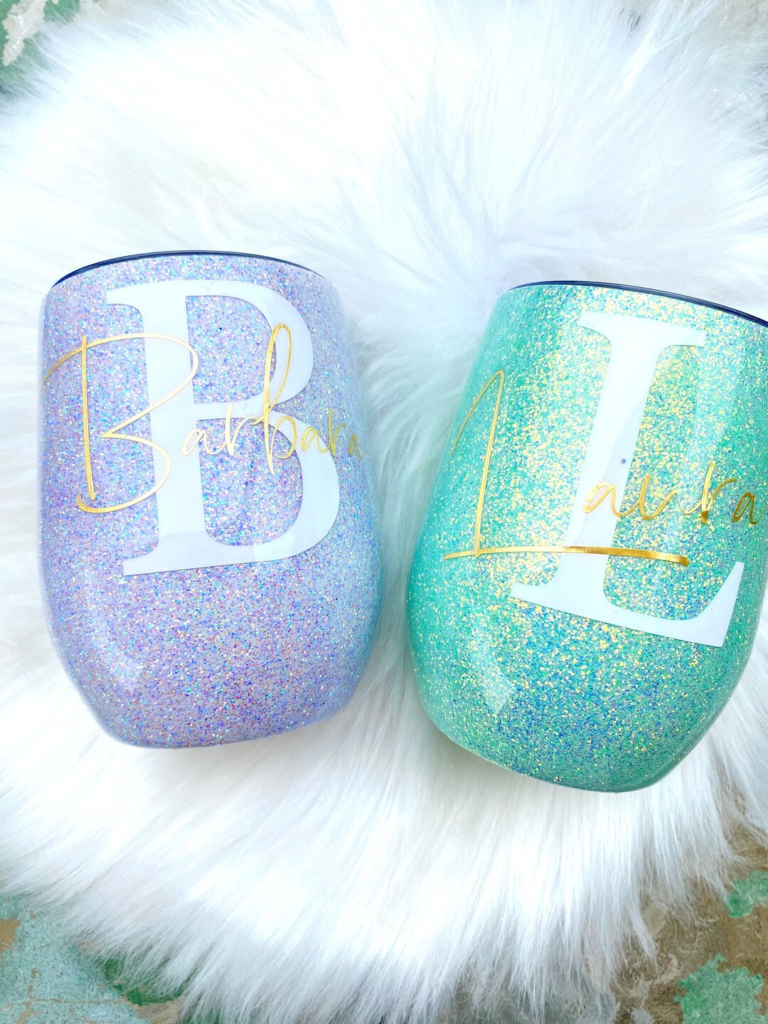 Personalized Ombre Glitter Wine Glass, Glitter Wine Glass, Personalized ...