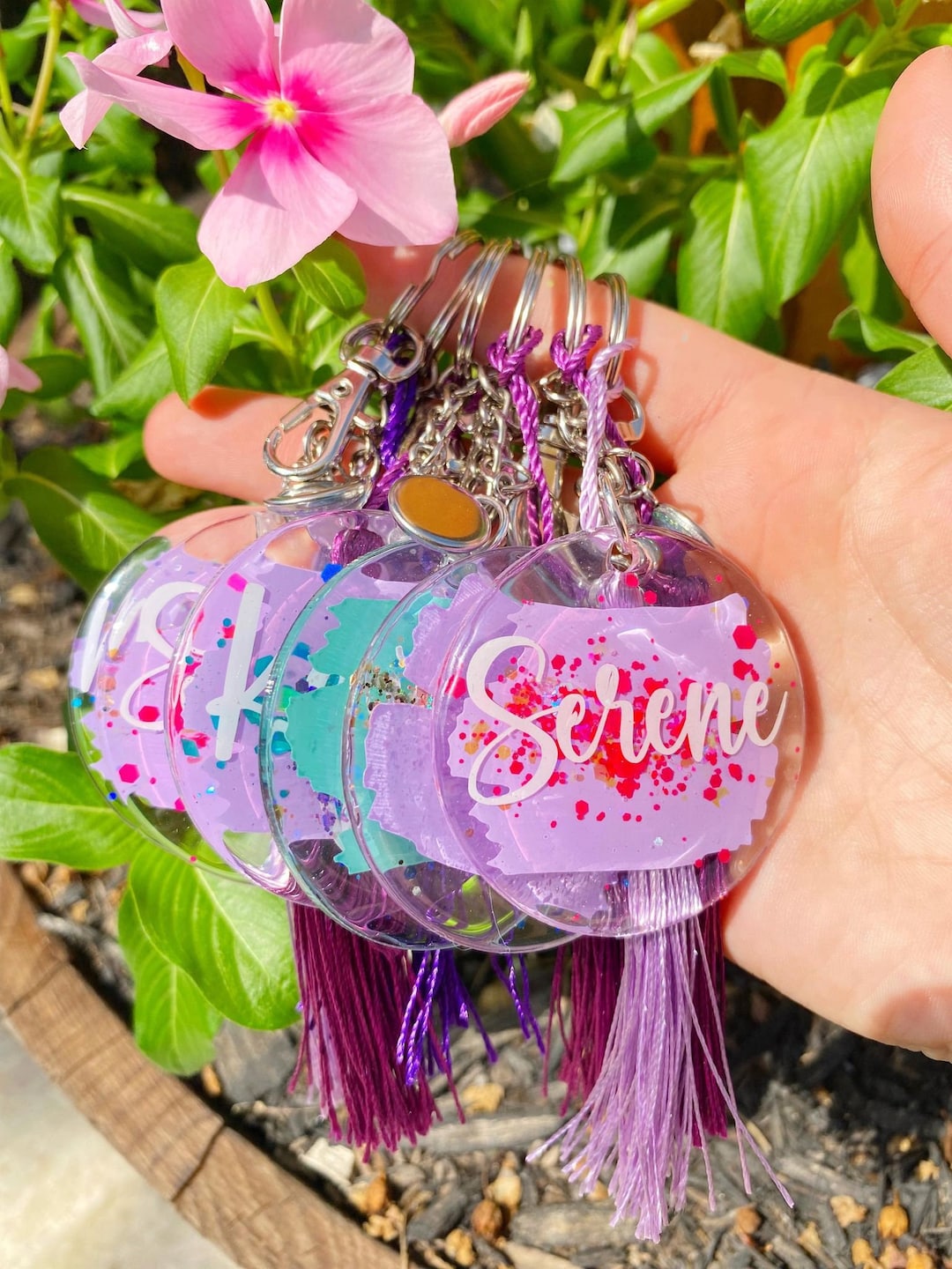 Personalized Keychain, Acrylic Keychain, Glitter Keychain, Paint ...