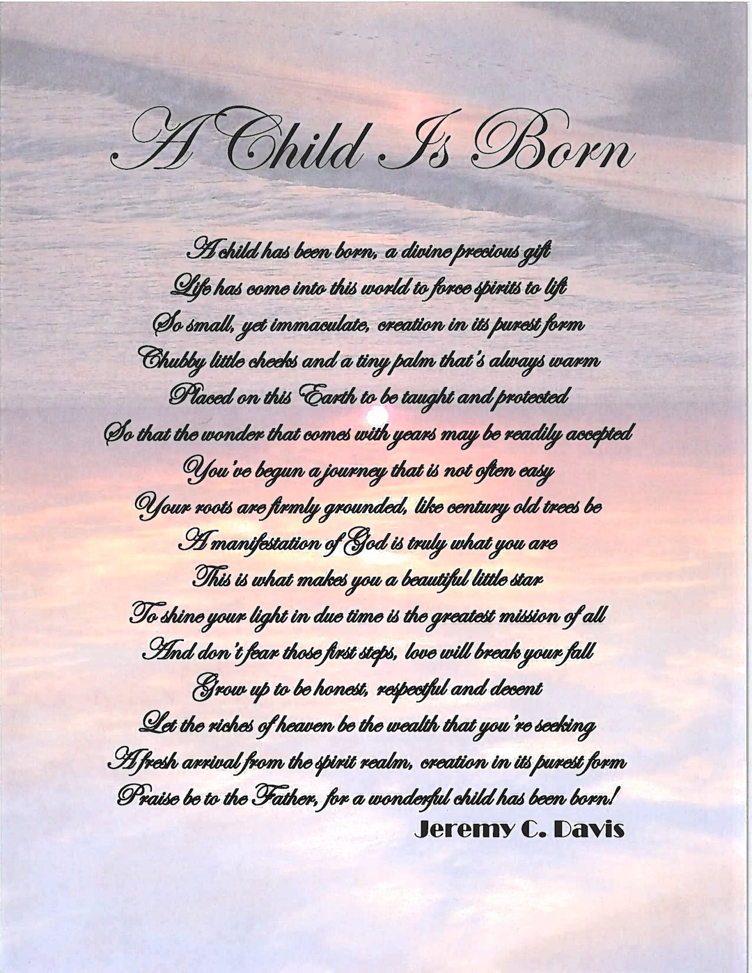 A Child is Born (poetry, Art) - Etsy