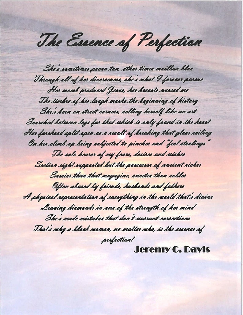 The Essence of Perfection (poetry, Art) - Etsy