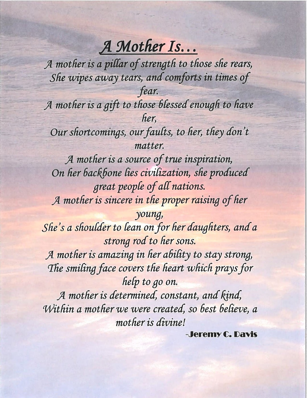 A Mother Is... (poetry, Art) - Etsy