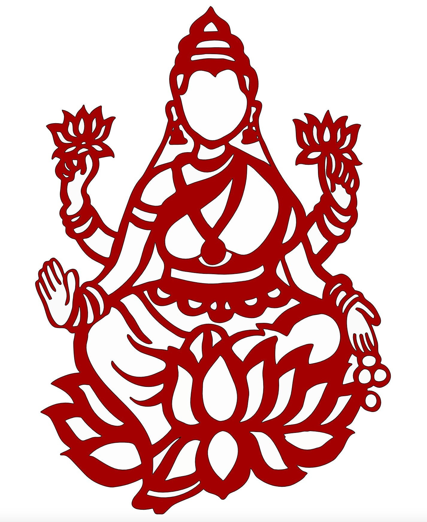 Lakshmi Cutout SVG - Etsy