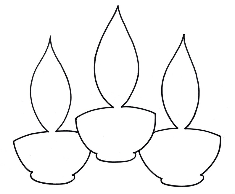 Three Diyas Cutout SVG - Etsy