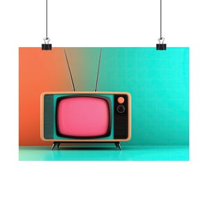 Retro Poster, Vintage Television Print, Matte Horizontal Wall Art ...