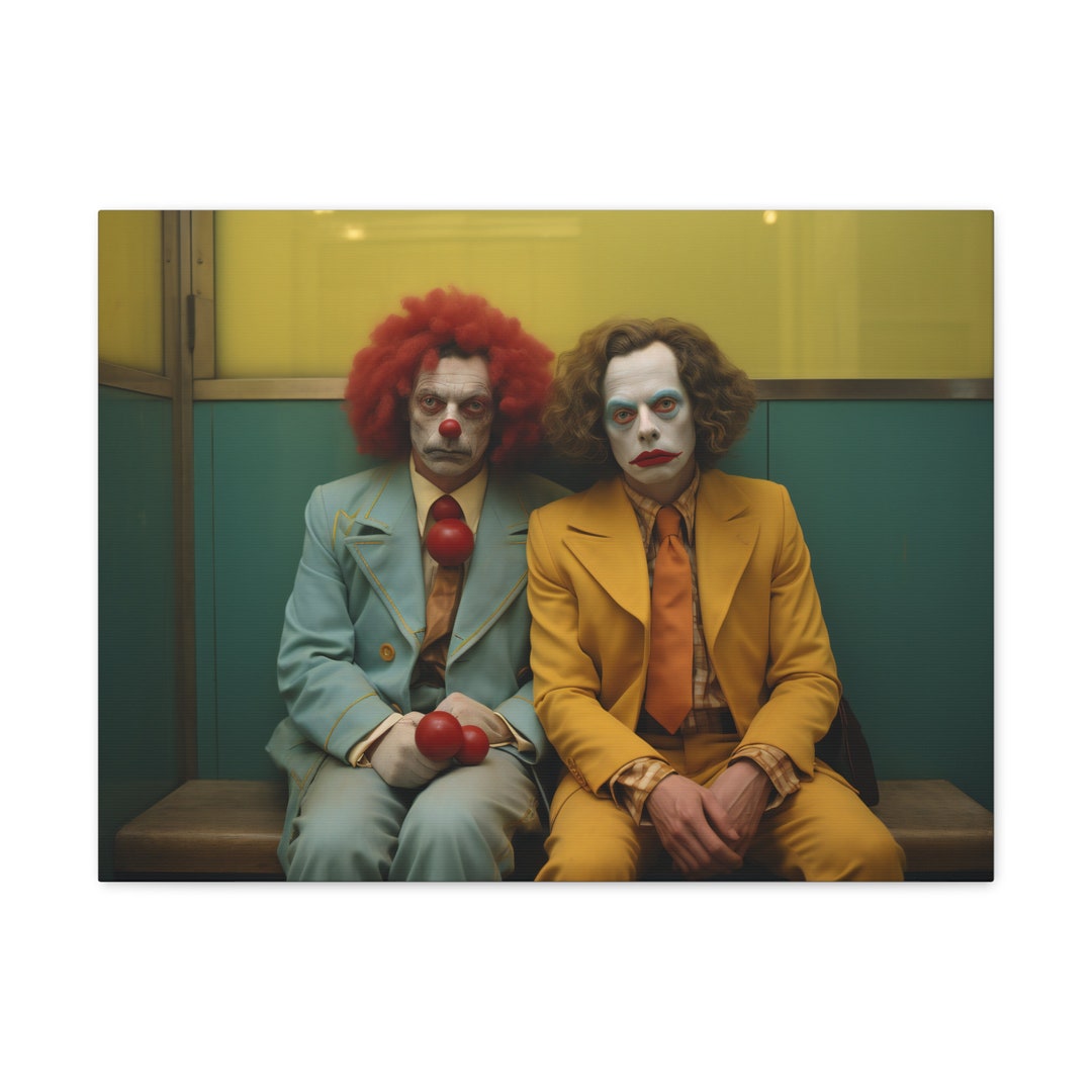 Whimsical Workspace: A Clownish Cubicle Canvas Wall Art Print - Etsy