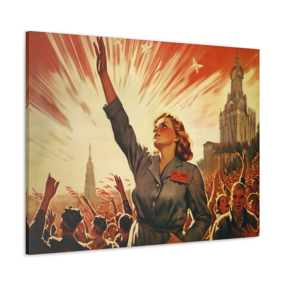 Red Star Revolution Canvas Wall Art Print - Etsy