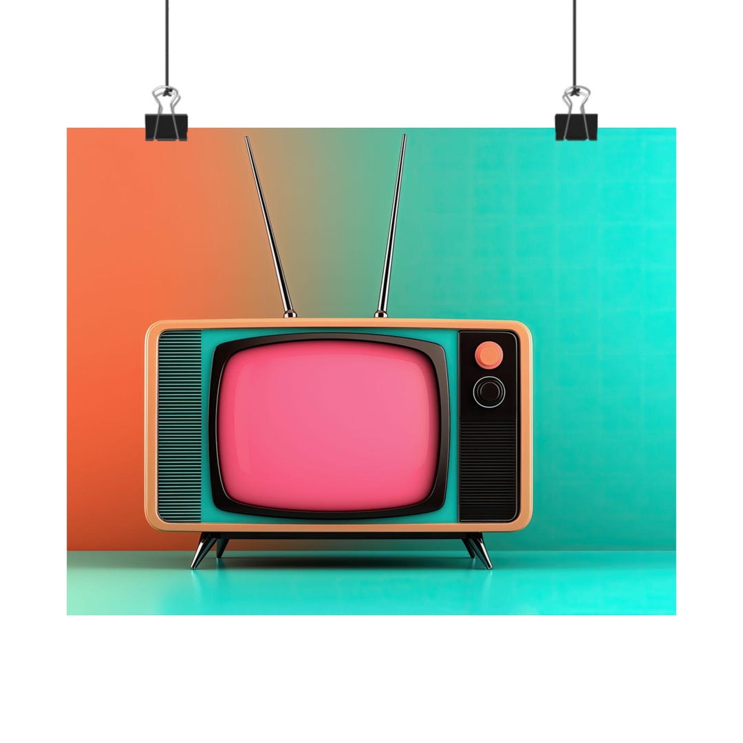 Retro Poster, Vintage Television Print, Matte Horizontal Wall Art ...