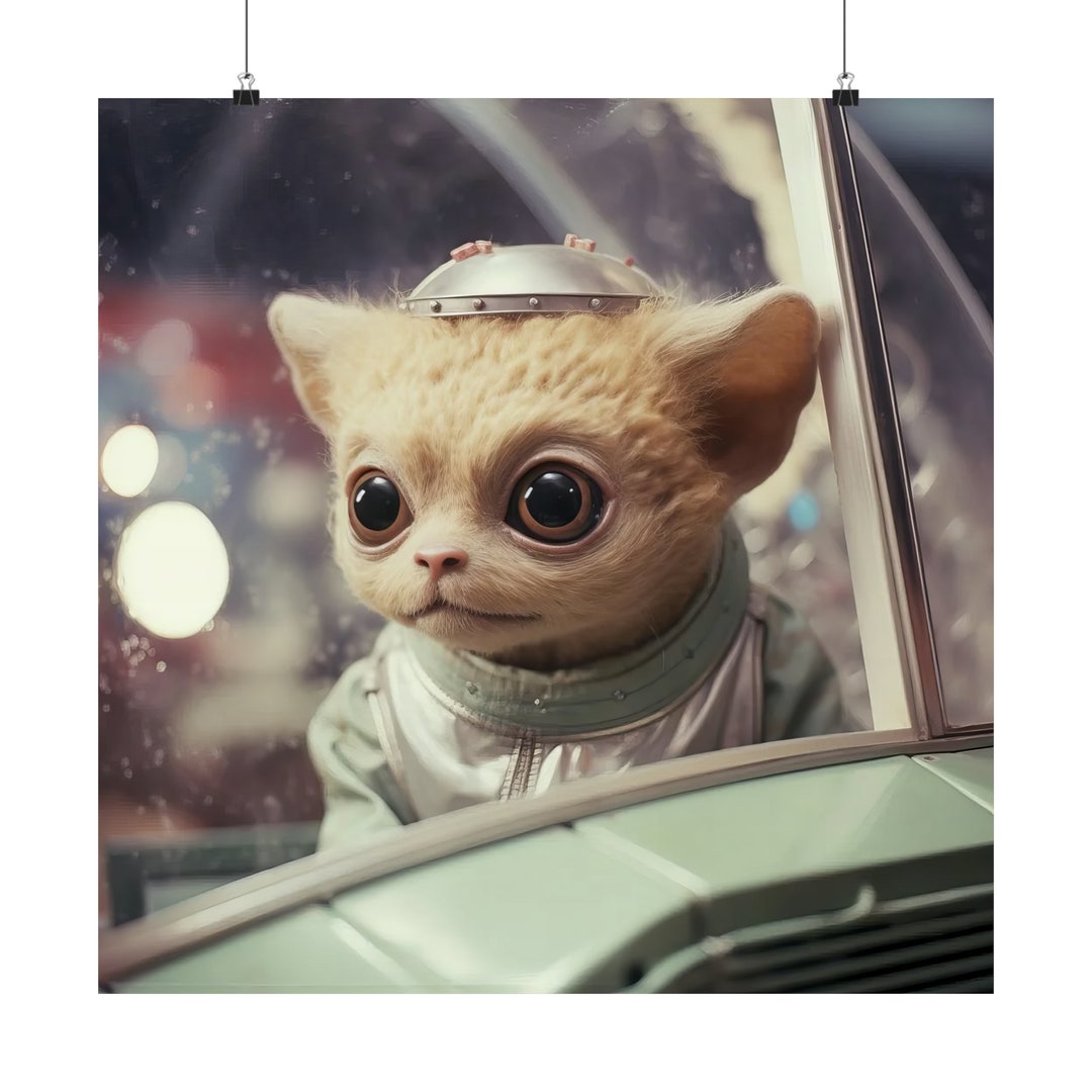Futuristic Cat in Spaceship - Close-up Matte Painting Style, 32K UHD ...