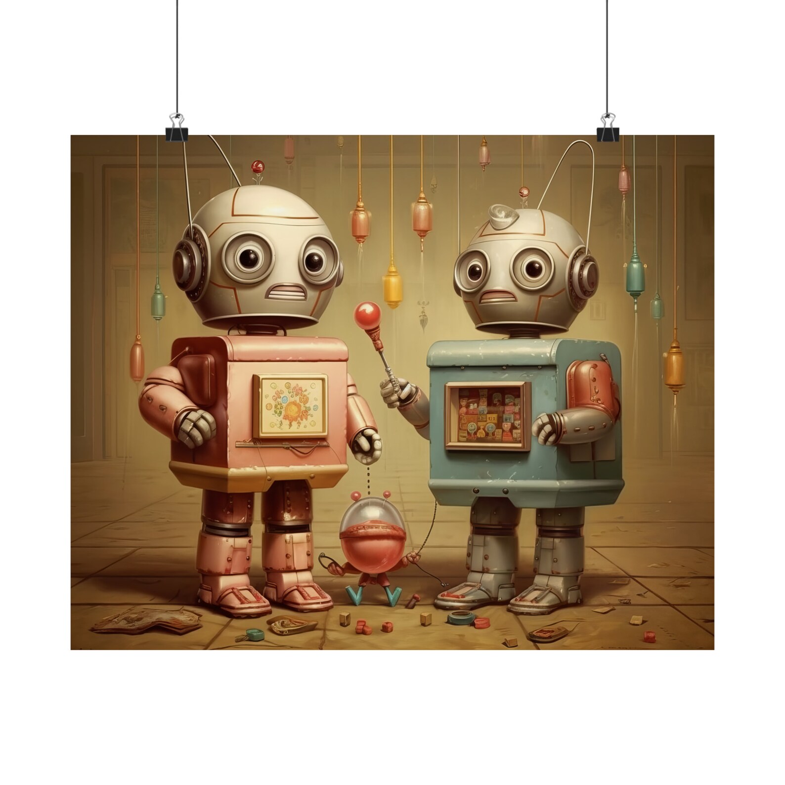Robotic Reverie: A Vintage Techno-fantasy Matte Horizontal Poster - Etsy