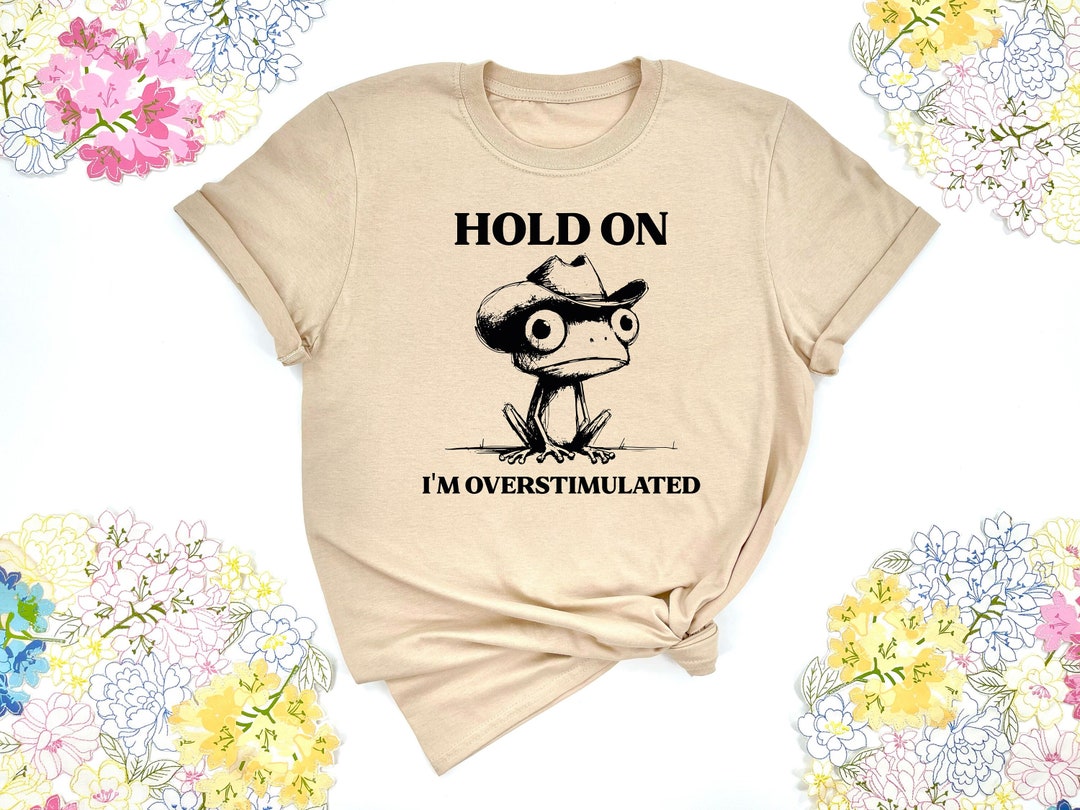 Hold on I'm Overstimulated Shirt, Funny Frog Shirt, Funny Meme Shirt, Trendy Shirt, Unisex T ...