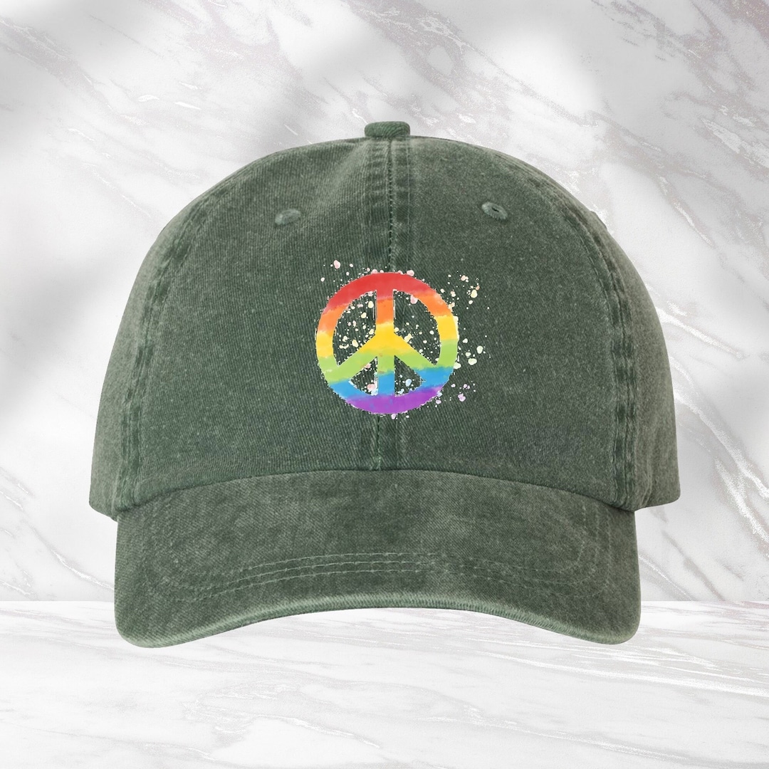Rainbow Peace Hat, LGBTQ Pride Parade Cap, LGBTQ Support Cap ...