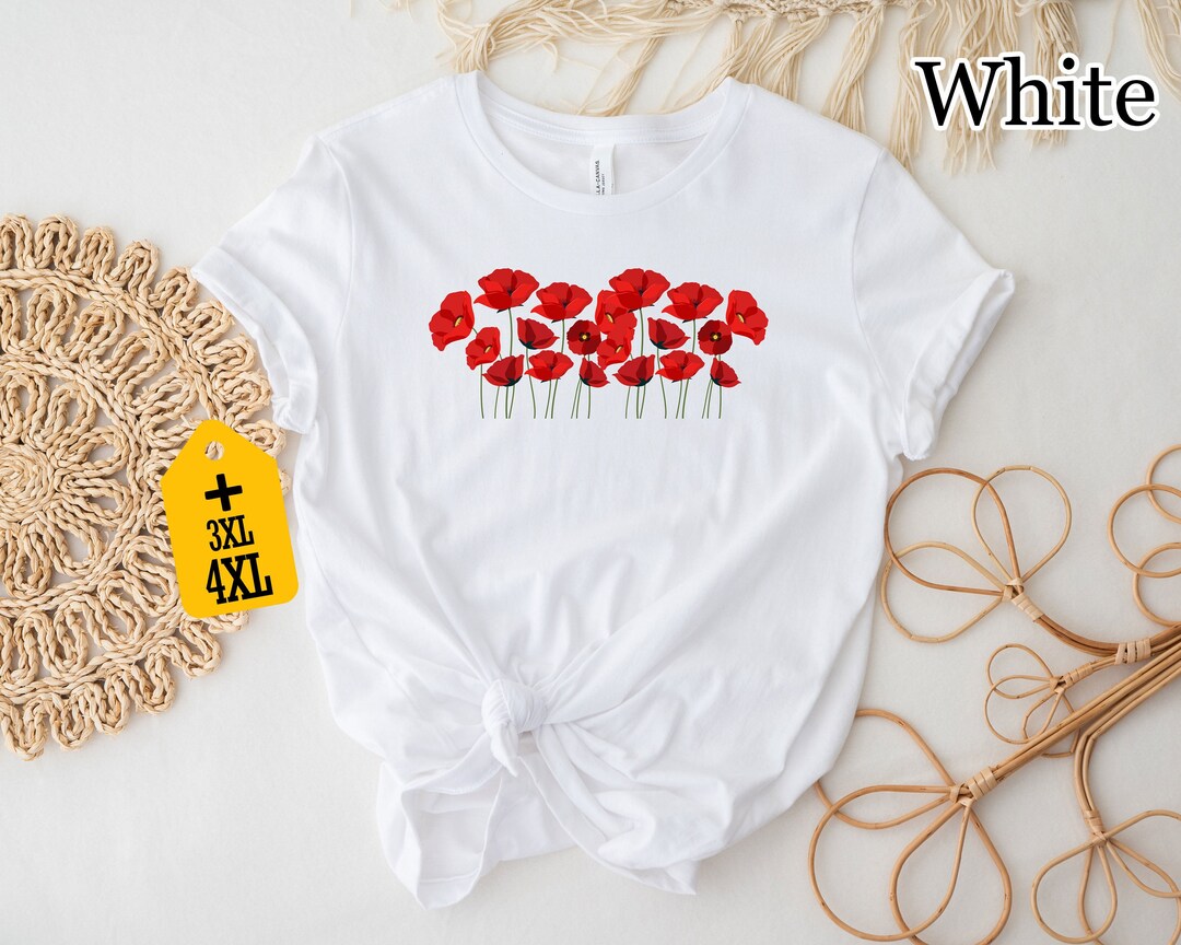 Wildflower Shirt, Red Poppy Shirt, Flower Shirt, Flower Lover Shirt ...