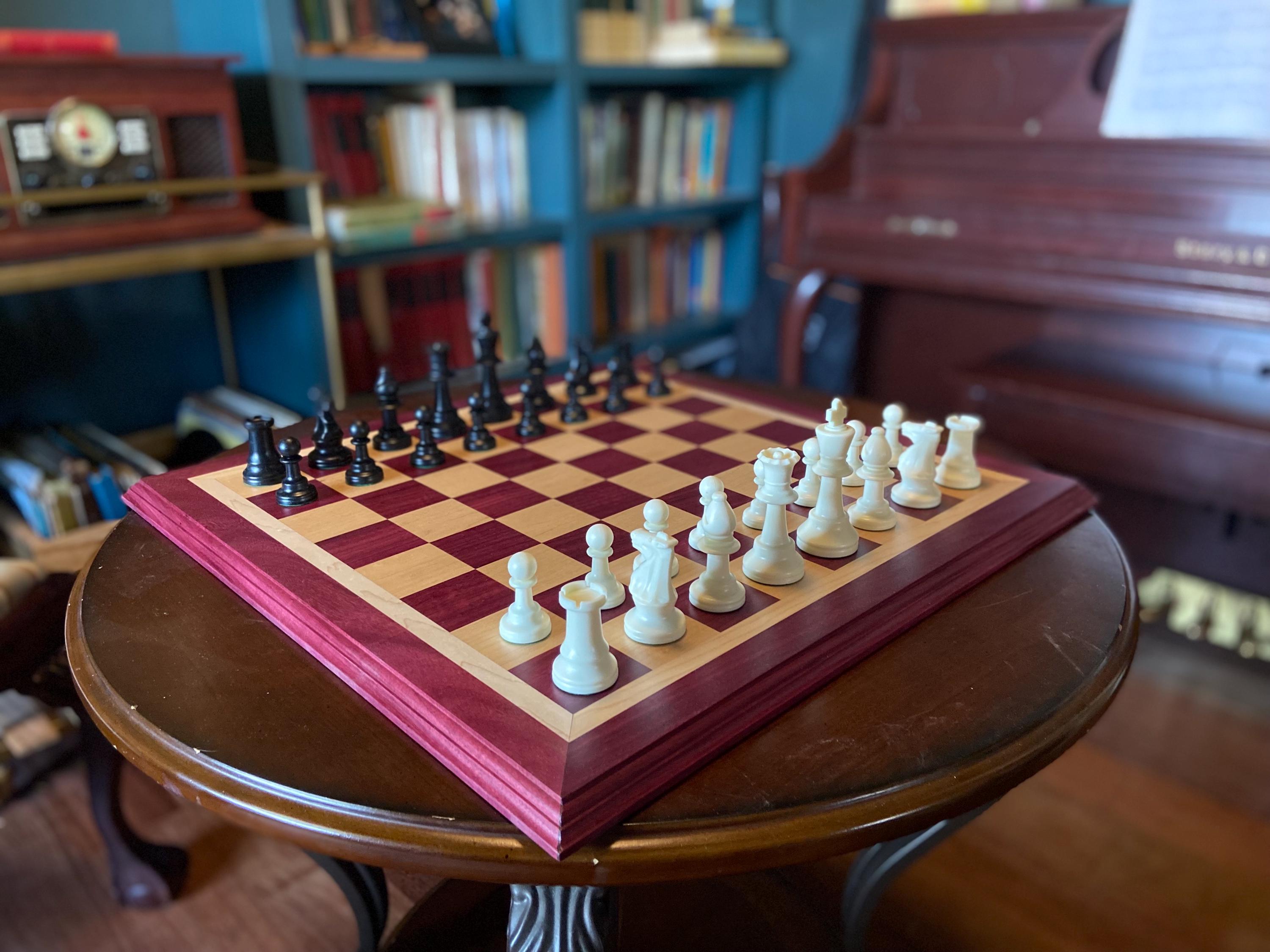 Handmade Chess Set, Purple Heart and Maple Chess Board, Purple Heart ...