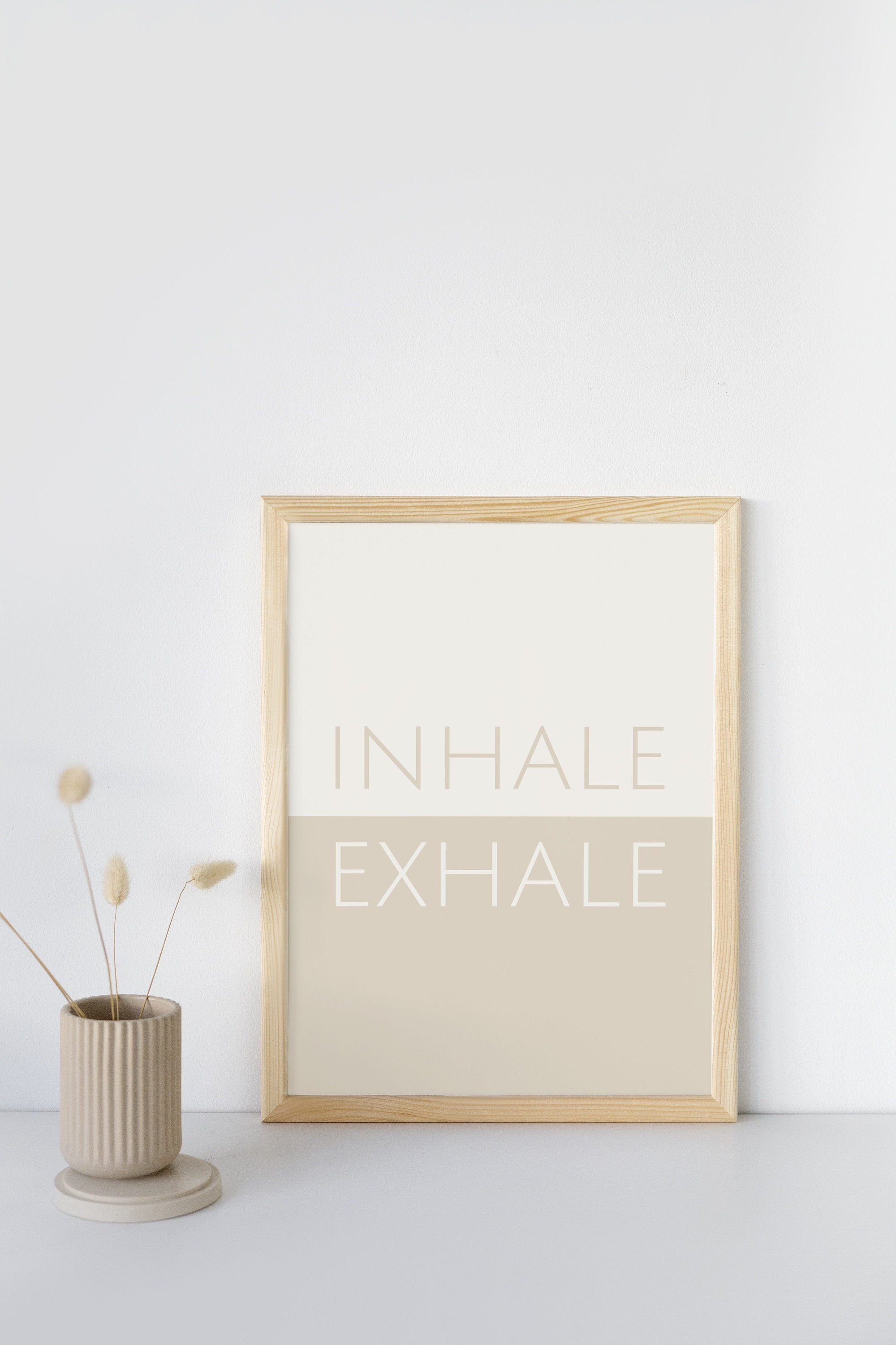 Inhale Exhale Wall Art, Printable Digital Download, Bold Text Wall Art ...