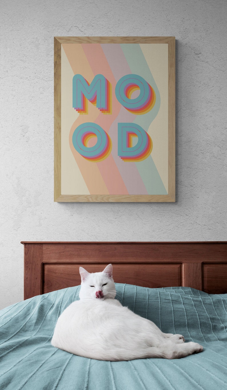 Retro Mood Rainbow Poster: Motivational Wall Art (digital Download) - Etsy