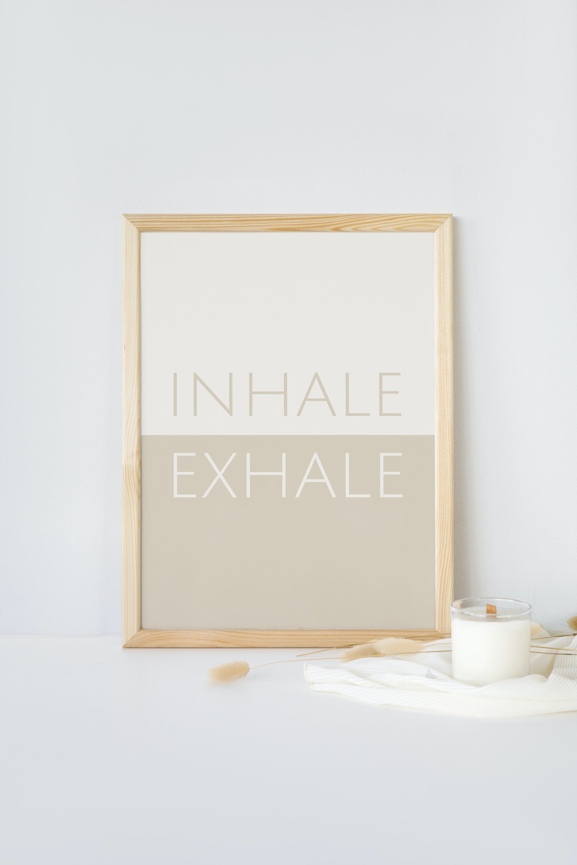 Inhale Exhale Wall Art, Printable Digital Download, Bold Text Wall Art ...